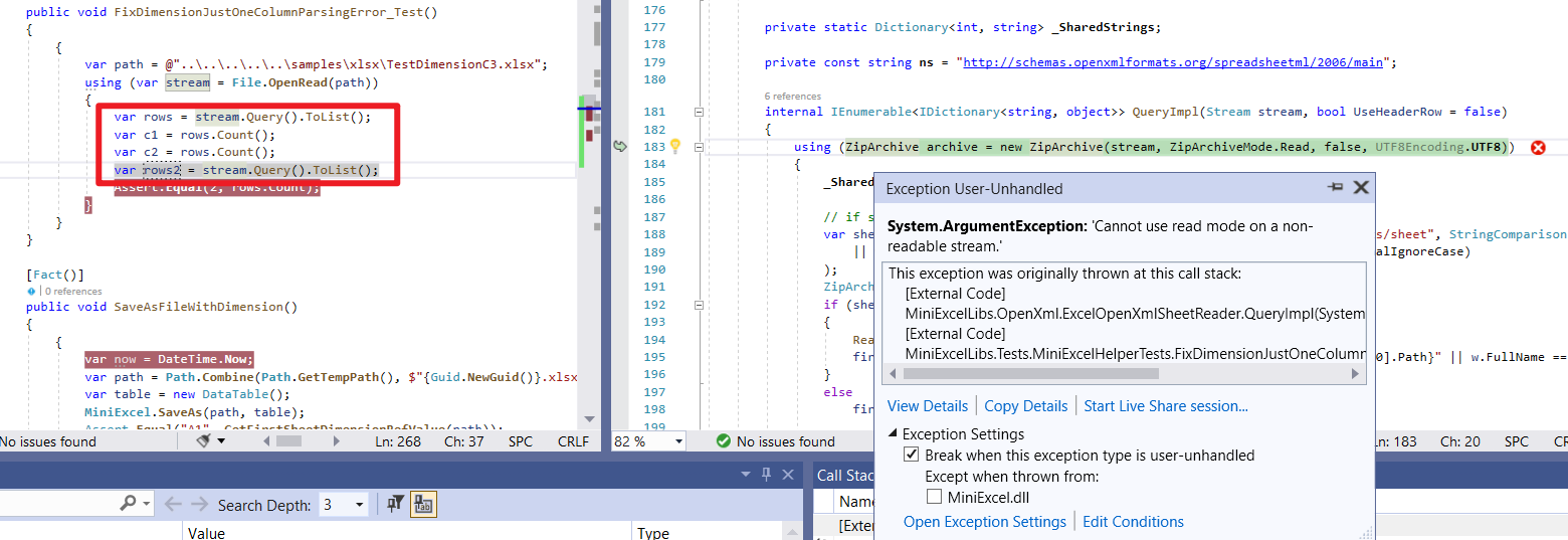 One stream just can read one time default · Issue #103 · mini-software/MiniExcel · GitHub