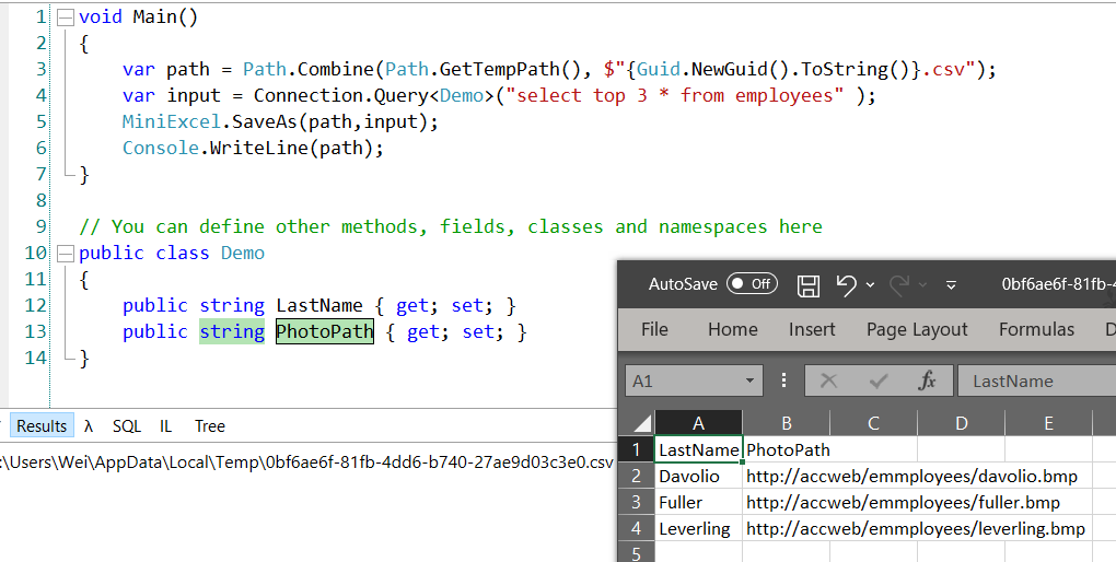 Csv saveAs not support dapperrow · Issue #156 · mini-software/MiniExcel · GitHub