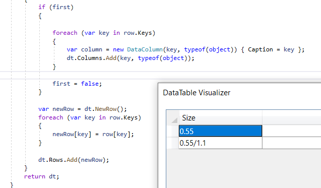 QueryAsDataTable A2=5.5 , A3=0.55/1.1 will case double type check error · Issue #233 · mini ...