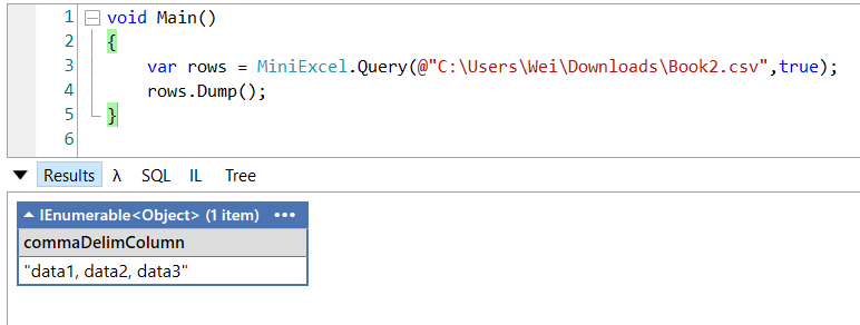comma delim column · Issue #247 · mini-software/MiniExcel · GitHub