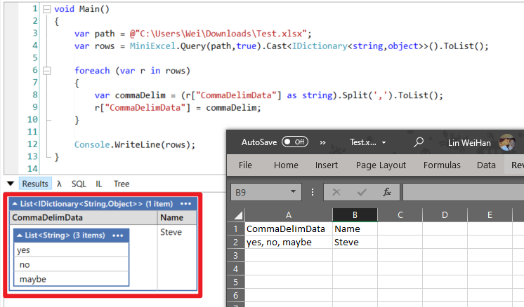 comma delim column · Issue #247 · mini-software/MiniExcel · GitHub