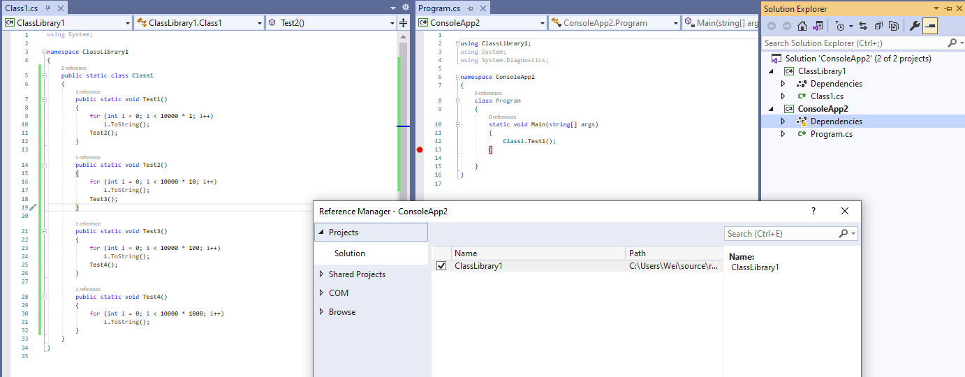 .net - Visual Studio open "record CPU Profile" to measure application ...