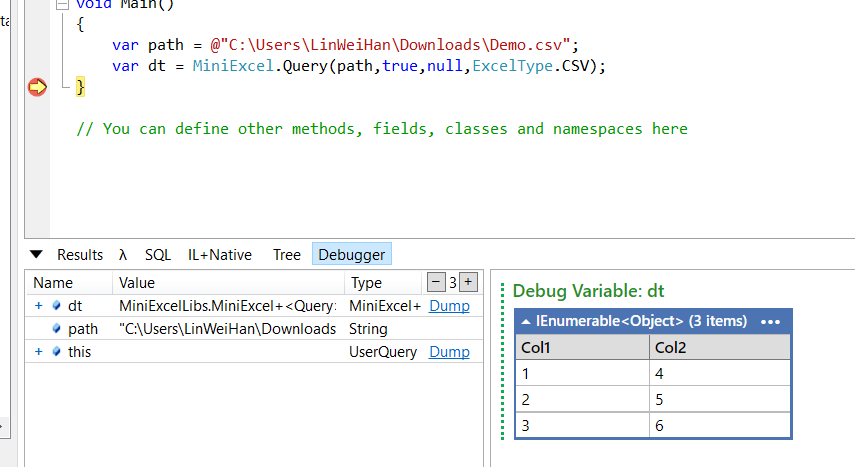 Csv not support QueryAsDataTable · Issue #279 · mini-software/MiniExcel · GitHub
