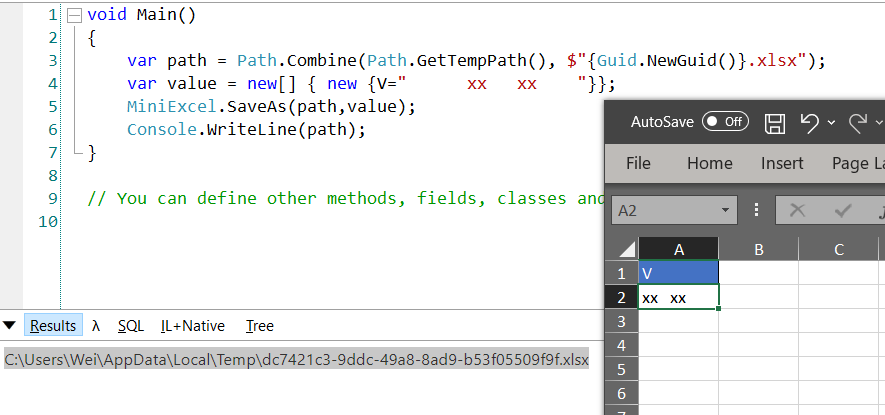 Prefix and suffix blank space will lost after SaveAs · Issue #294 · mini-software/MiniExcel · GitHub