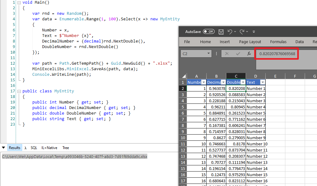 Invalid output with decimal numbers · Issue #331 · mini-software/MiniExcel · GitHub