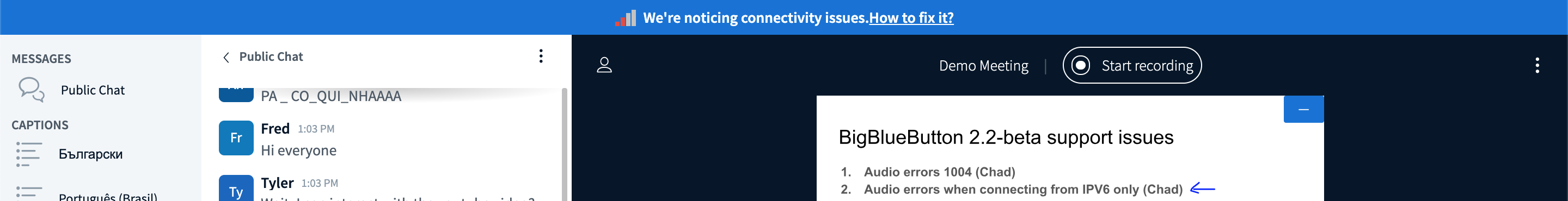 Update the call to action text found in the connectivity alert bar ...