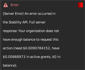 Error - Your organization does not have enough balance to request this action · Issue #77 ...