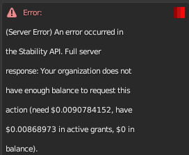 Error - Your organization does not have enough balance to request this action · Issue #77 ...