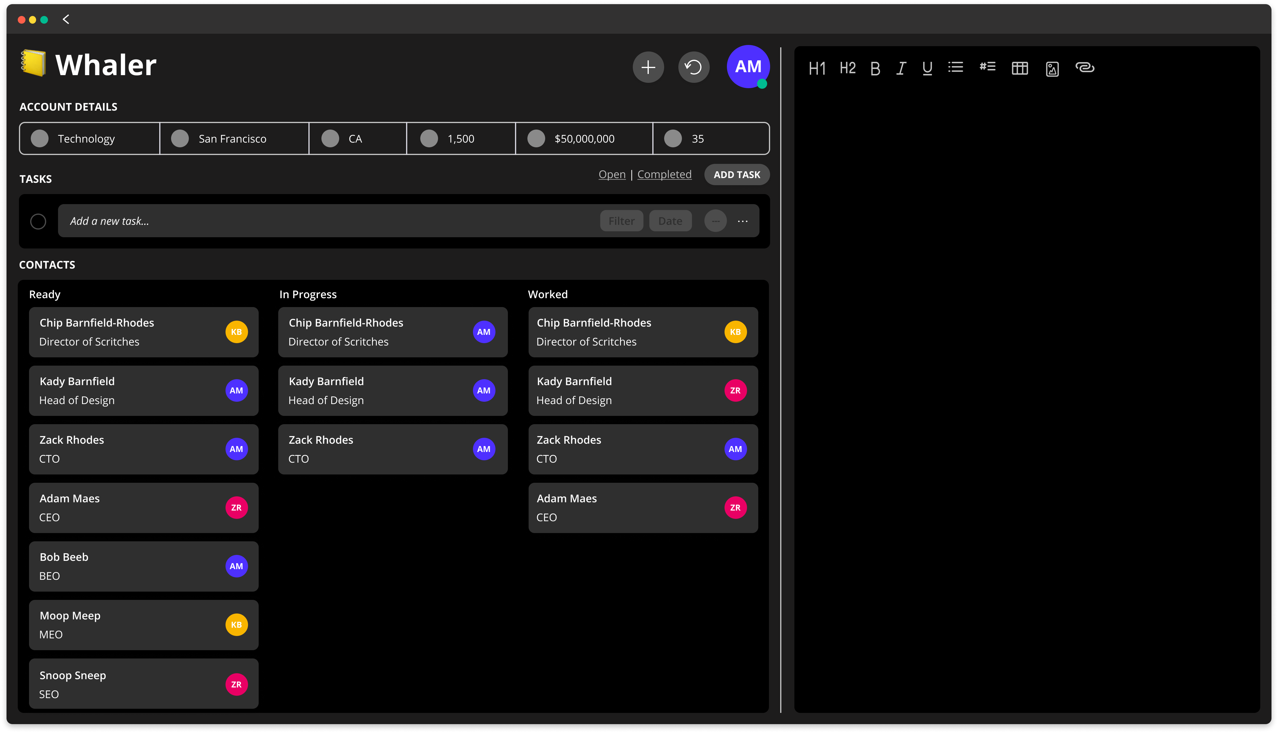 GitHub - ZHRhodes/Whaler: Swift frontend for the Whaler platform