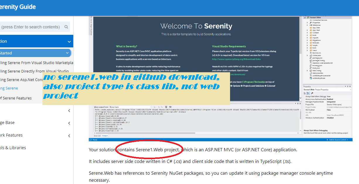 no serenety1.web to run serenity from github · Issue #4062 · serenity-is/Serenity · GitHub