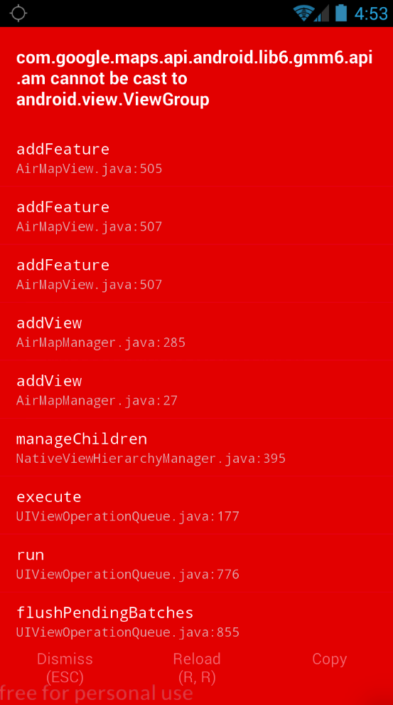 java.lang.ClassCastException: com.google.maps.api.android.lib6.gmm6.api.am cannot be cast to ...