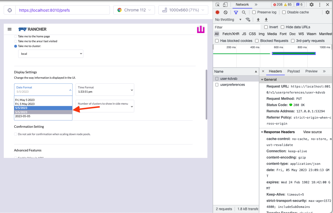 Preference: User preference not updated when month and day have same value for these date ...