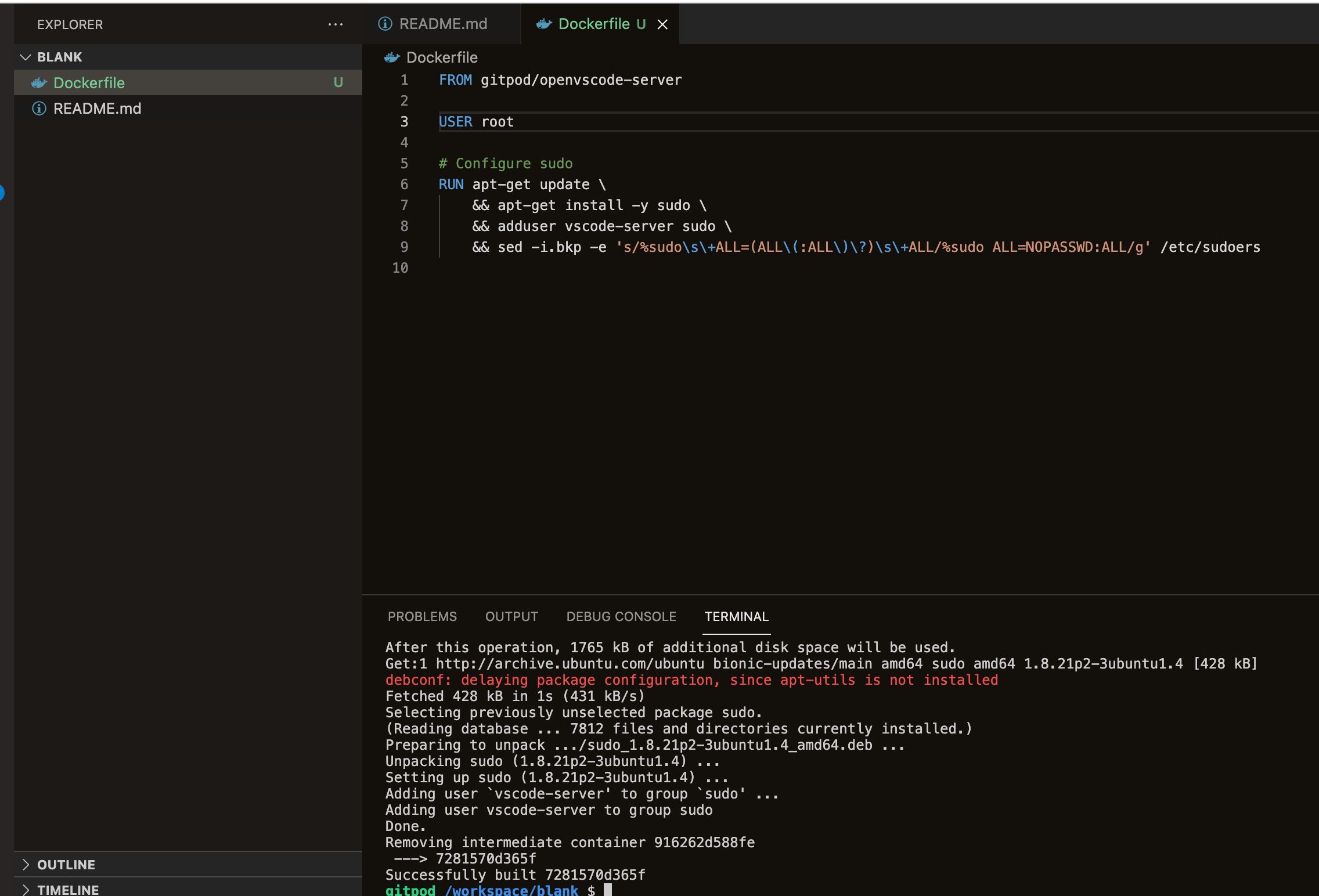 sudo: command not found · Issue #109 · gitpod-io/openvscode-server · GitHub