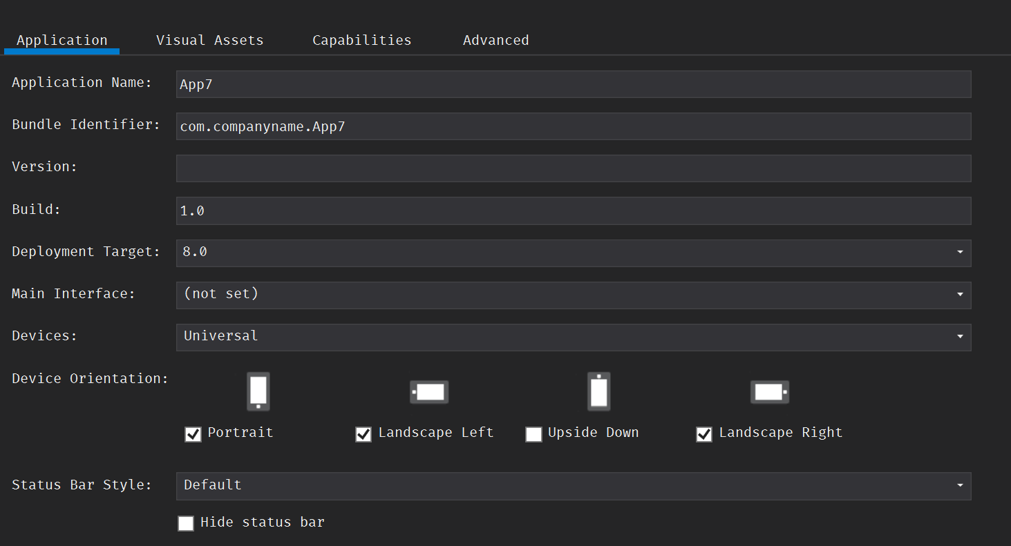 The iOS head generated by Uno Solution Template Wizard does not define a deployment target ...