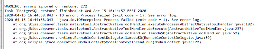 An Error Occurred While Restoring A Database From A Dump · Issue 8440 · Dbeaverdbeaver · Github 