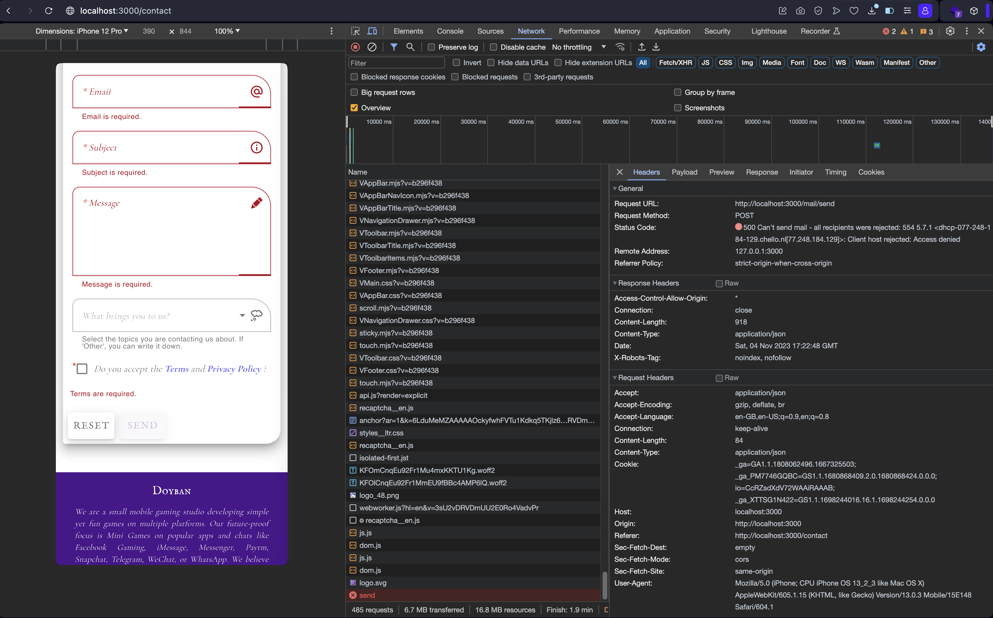 500 on localhost and production for SMTP non-GMAIL · Issue #210 · dword ...