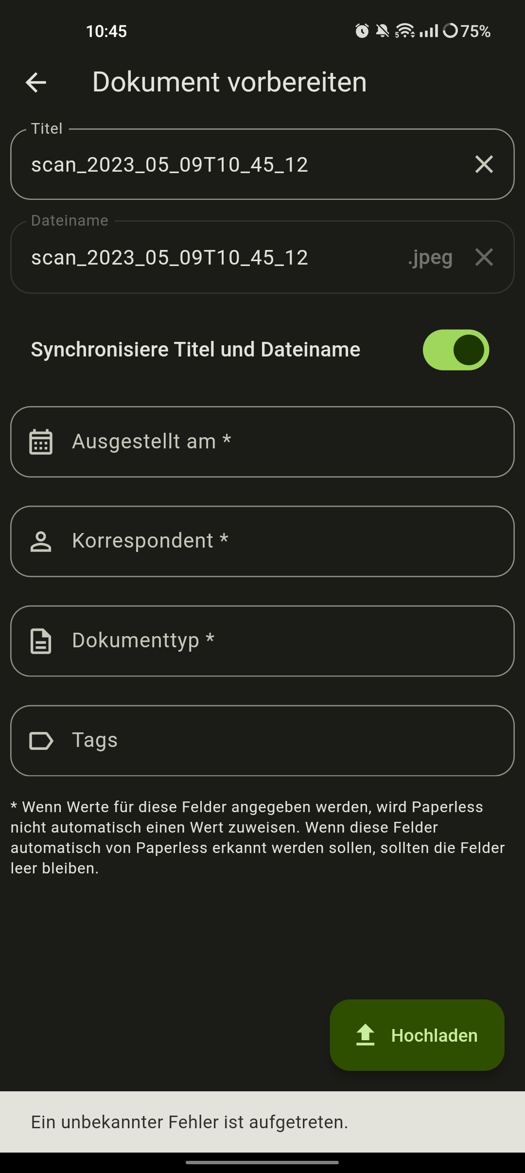 [BUG] Upload with in app Scanfunction fails · Issue #164 · astubenbord/paperless-mobile · GitHub