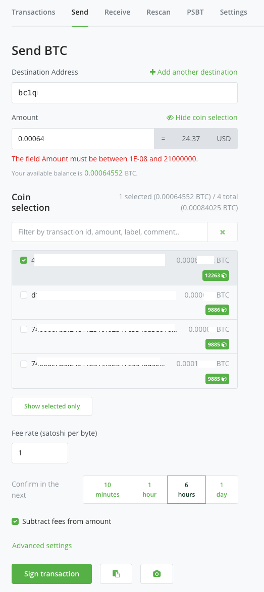 PSBT Signing from Seedsigner not working. QR/Base64 Paste/File all not ...