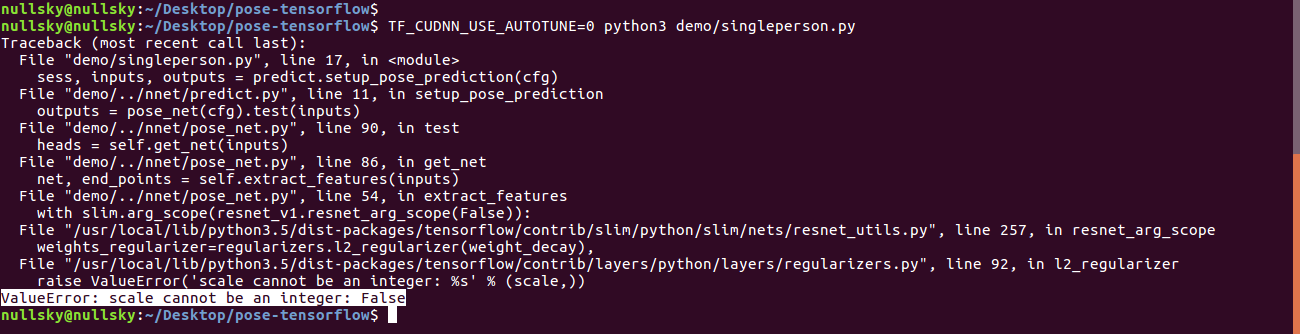 ValueError: scale cannot be an integer: False · Issue #49 · eldar/pose-tensorflow · GitHub