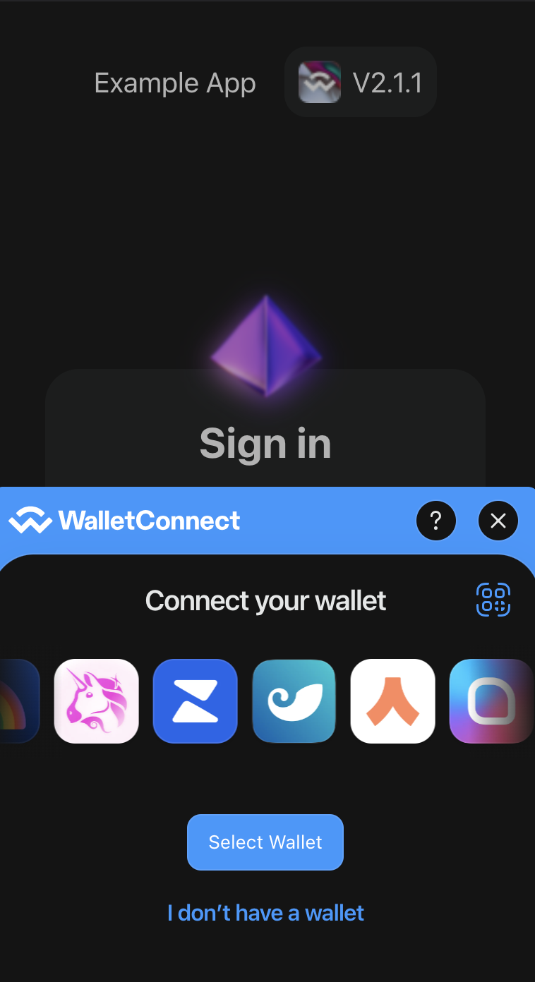 Walletconnect Modal In Mobile Browsers · Issue 47 · Walletconnect Web3modal Examples · Github