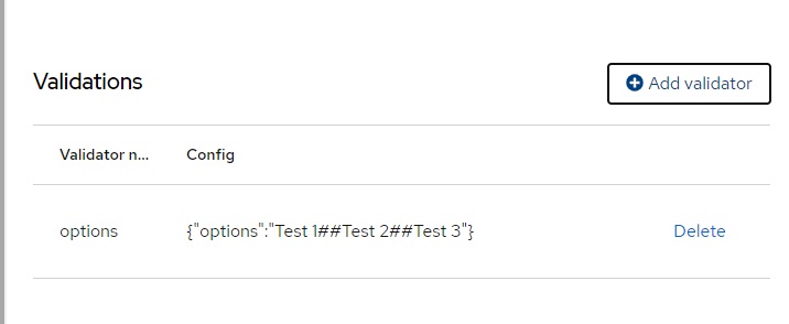 Declarative user profile attribute options validator is not added ...