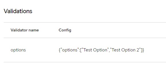 Declarative User Profile options validator dropdown list not displaying for self registration ...