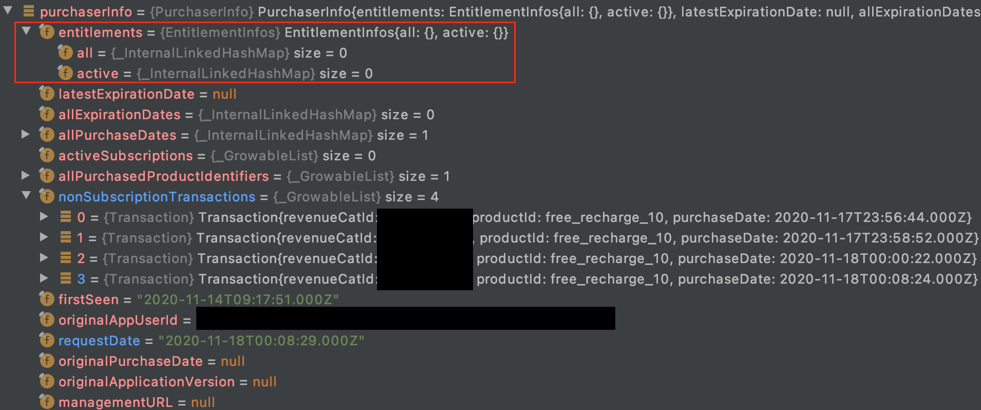 After successful purchase, entitlements are empty · Issue #132 · RevenueCat/purchases-flutter ...