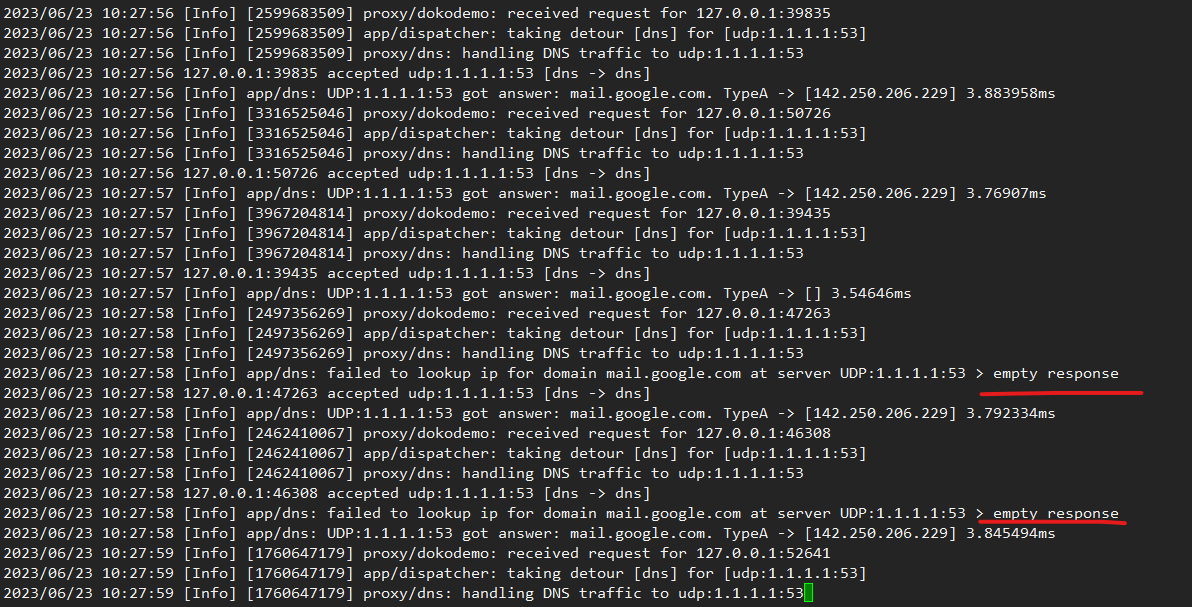 短时间内连续查询内置DNS时返回空结果 · Issue #2248 · XTLS/Xray-core · GitHub