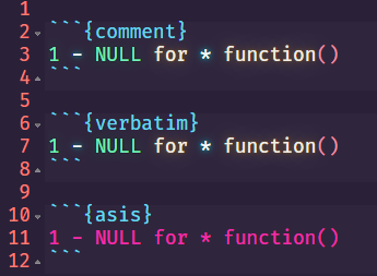 rmd/qmd chunk highlighting in source editor is inappropriate for comment and verbatim engines ...
