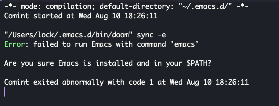 MacOS: No such command: emacs/fd · Issue #6612 · doomemacs/doomemacs · GitHub
