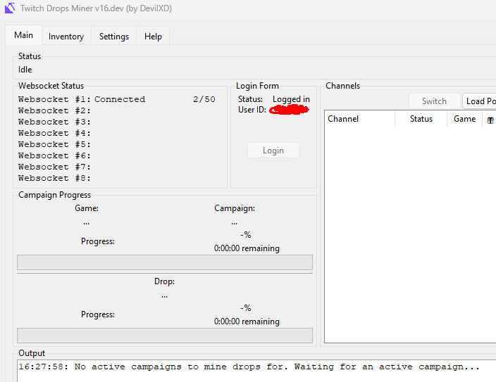My Farmer isn't finding any campaigns · Issue #336 · DevilXD/TwitchDropsMiner · GitHub