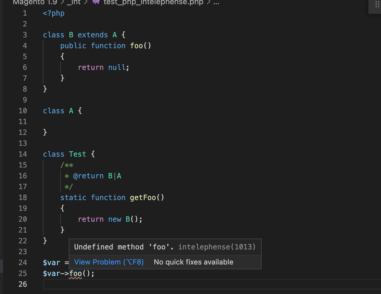 Phpdoc Return Does Not Take Into Account All Possible Results · Issue 1761 · Bmewburnvscode