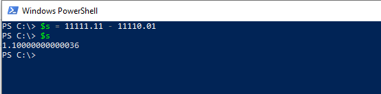 Subtraction in PowerShell results in strange result value · Issue ...