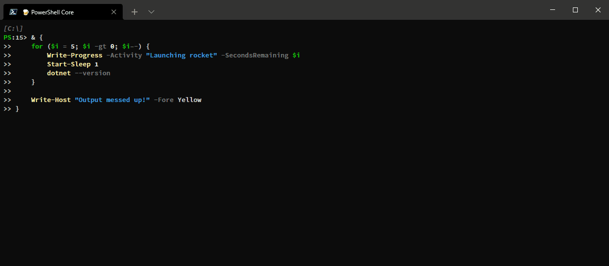 Progress Bar Rendering Doesnt Play Well With Native Command Output · Issue 16716 · Powershell
