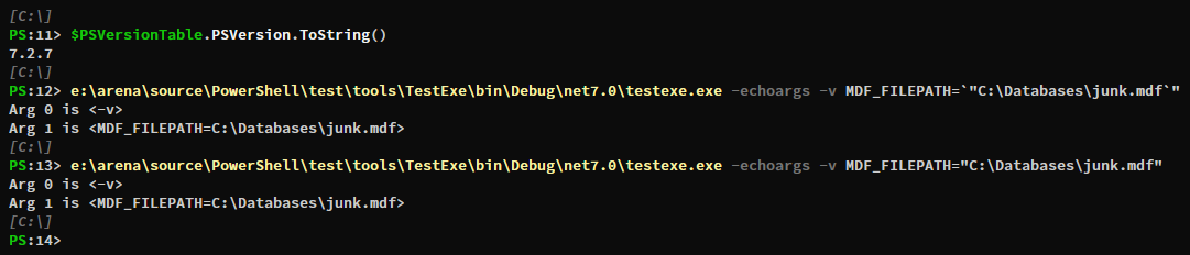 Parameter invalid when it contains a colon. Works prior to 7.3.0 ...