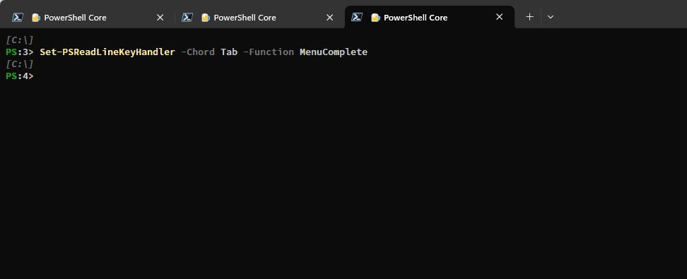 Tab MenuCompletion didn't work · Issue #3747 · PowerShell/PSReadLine · GitHub