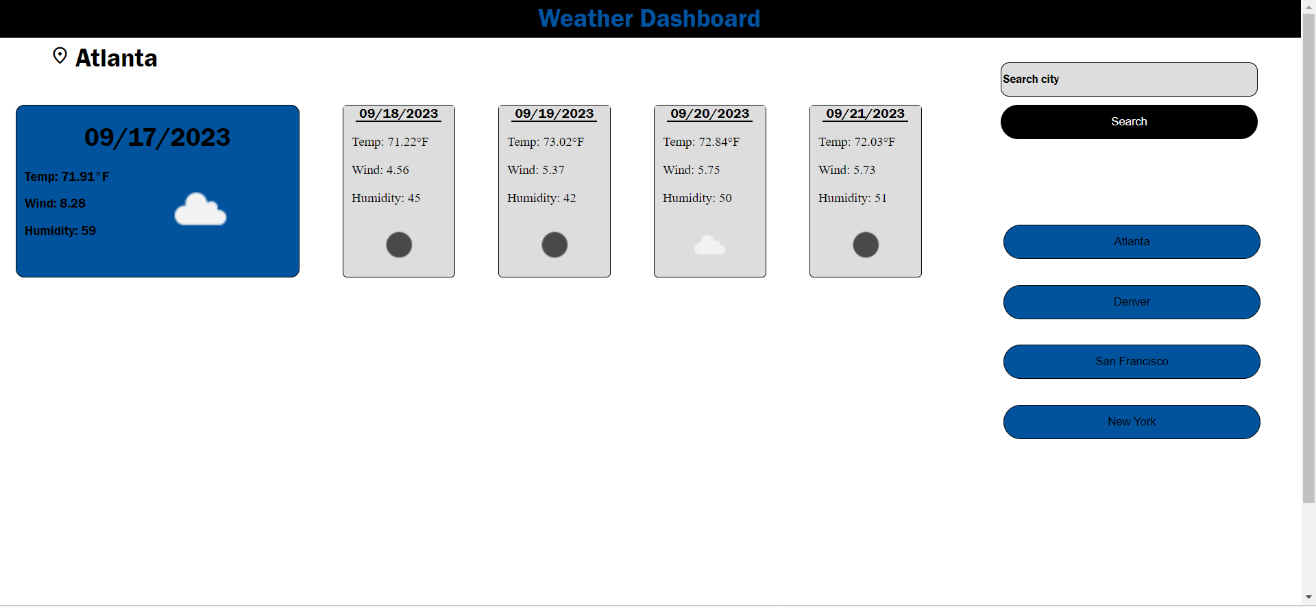 GitHub - LatrellPage/WeatherDashboard: Building a Weather Application 🌦 ...