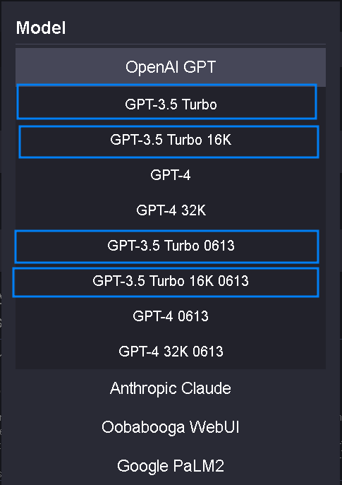 Suggestion for separately adding GPT-3.5-turbo-0301 to Risu AI's model selection list · Issue ...