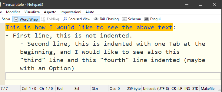 Indentation on Word-wrapped text · Issue #2755 · rizonesoft/Notepad3 · GitHub