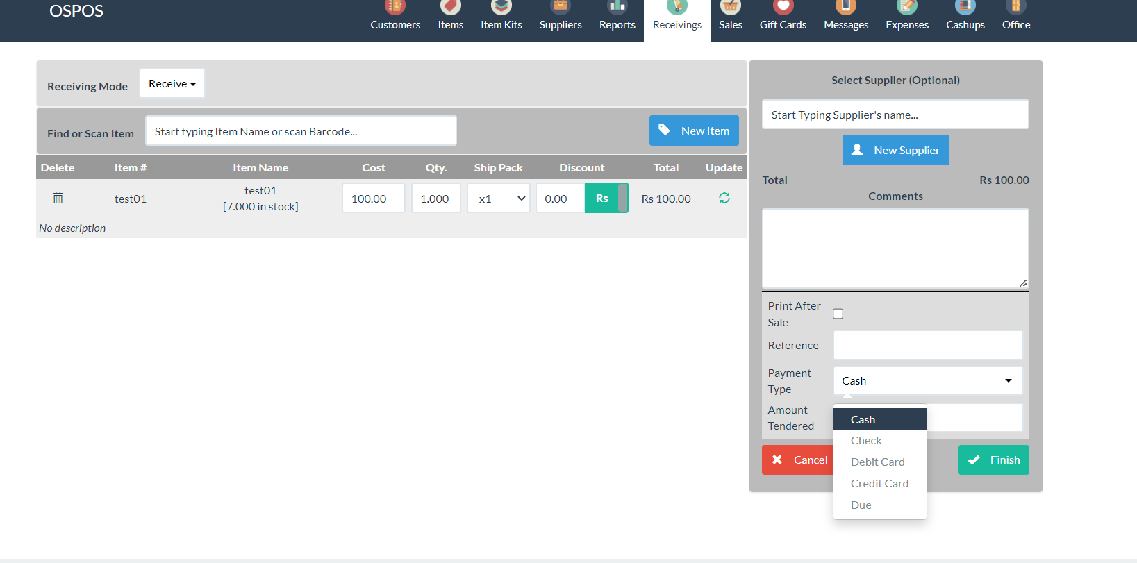 Receiving section due or check payment update · Issue #3719 · opensourcepos/opensourcepos · GitHub