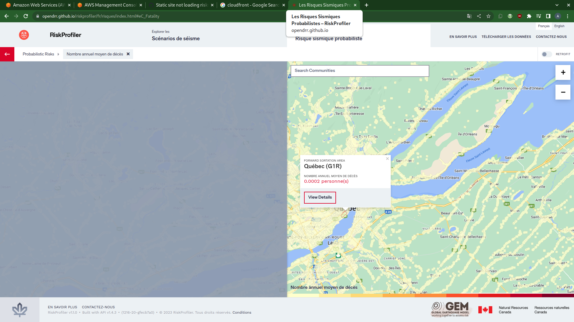 Static site not loading risks details for French · Issue #115 · OpenDRR/riskprofiler · GitHub