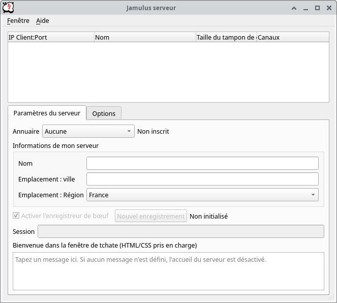 Exécuter un serveur – Site internet de Jamulus