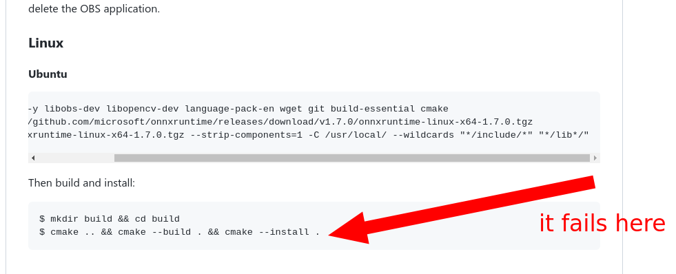 Cmake Error During Installation On Ubuntu · Issue 78 · Locaal Aiobs 7703