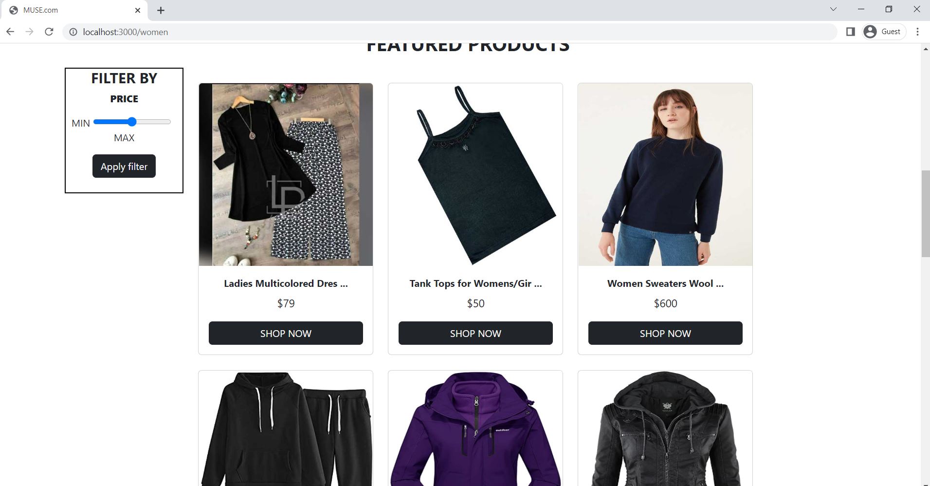 GitHub - mubinsaeed/Muse-Ecommerce-website-: Muse is clothing brand website having categories of ...