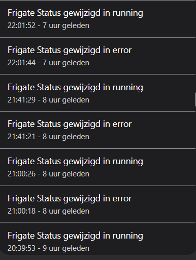 [Support]: frigate state goes error for a few seconds and then back into running · Issue #7284 ...