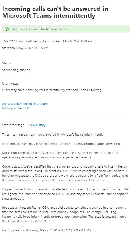 Call disconnects on answering · Issue #1623 · MicrosoftDocs/msteams-docs · GitHub