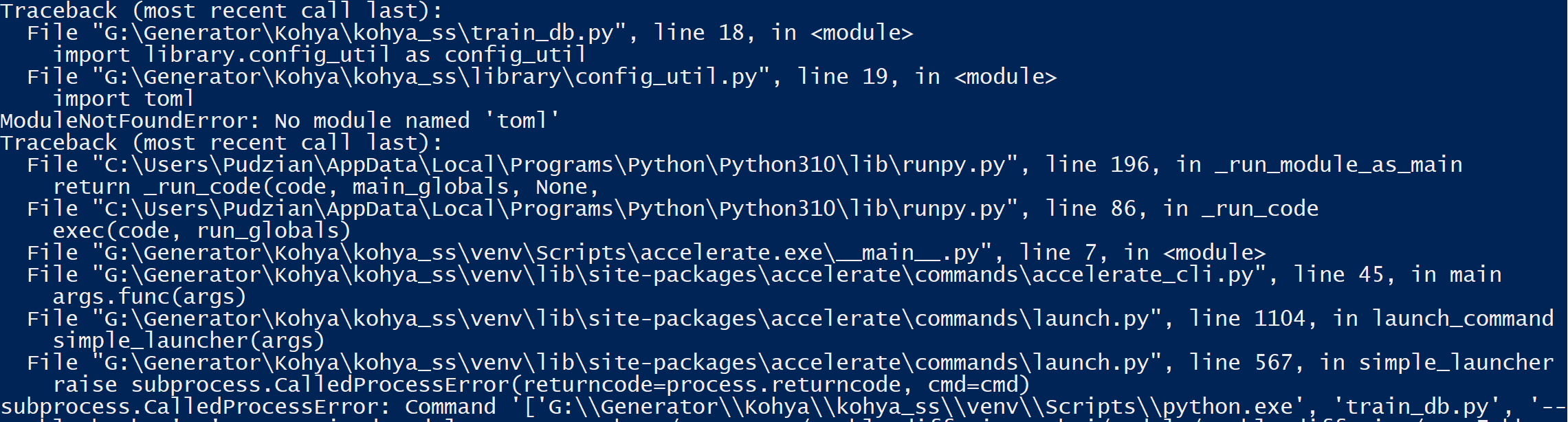 No Module Named Toml · Issue 277 · Kohya Sssd Scripts · Github