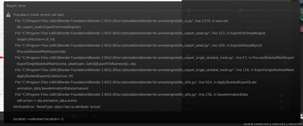 "Traceback (most recent call last)" When trying to export a skeletal mesh · Issue #97 ...