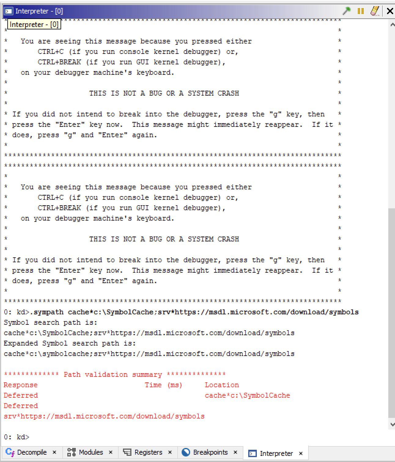 WinDbg kernel debugging symbol pdb download issues · NationalSecurityAgency ghidra · Discussion ...