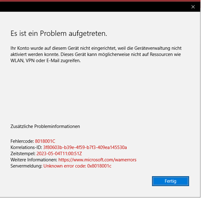 [Bug] Microsoft.Identity.Client.MsalServiceException: Unknown Status: Unexpected - from terminal ...